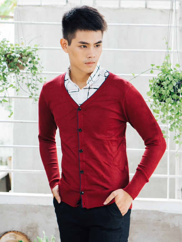 Áo Cardigan Len Đỏ AC087 - 4MEN®