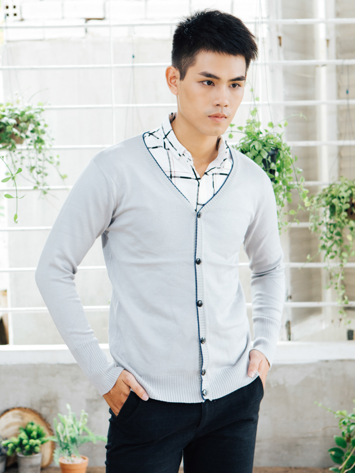 Áo Cardigan Len Xám AC087 - 4MEN®