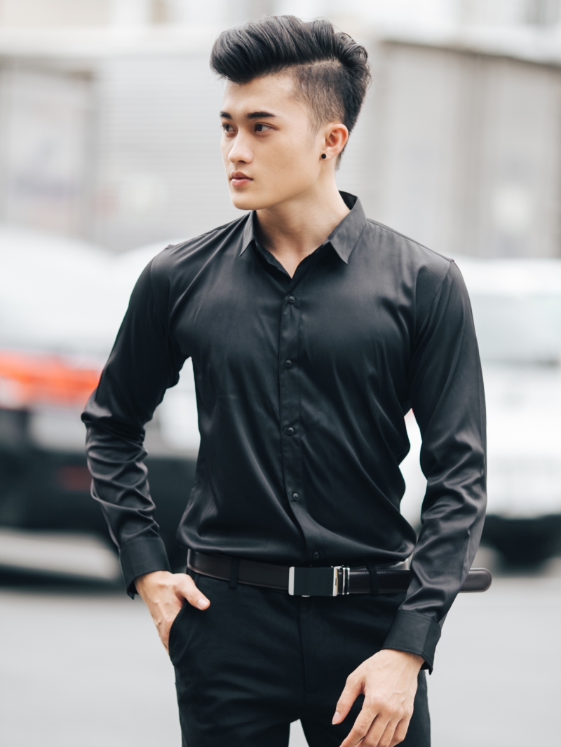 Áo Sơ Mi Đen ASM833 - 4MEN®